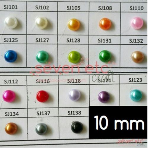 Jual [50 gram] Mutiara Setengah Bulat (Half Pearl) 10 mm - 121. Ungu ...