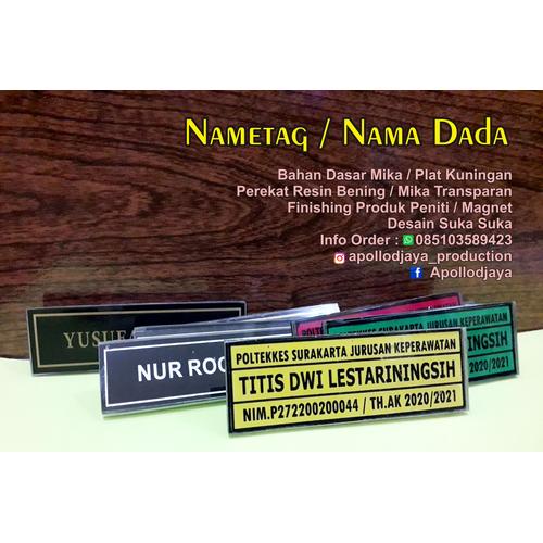 Jual NAMETAG NAMA DADA AKRILIK - Kab. Madiun - Apollo Production ...