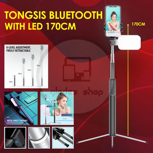 Jual Tongsis Bluetooth With Led and Remote Shutter Tripod 160cm ...