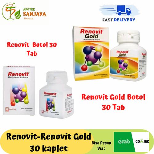 Jual RENOVIT • RENOVIT GOLD BOTOL 30 KAPLET - Renovit gold - Kota ...