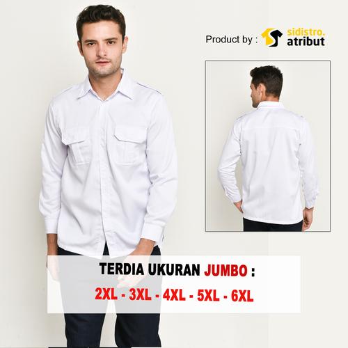 Jual BIG SIZE KEMEJA PDL LAPANGAN WARNA PUTIH - Putih, 2XL - Kota ...