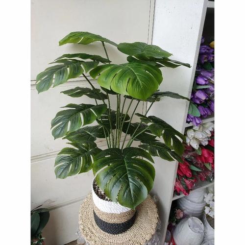 Jual tanaman monstera super artificial pot anyam bunga meja tanaman ...