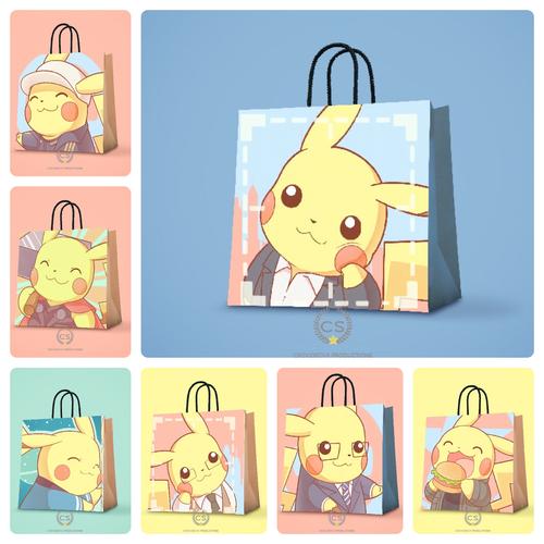 Jual paper bag custom pikachu/pokemon/hampers birthday/goodie bag - 1 ...