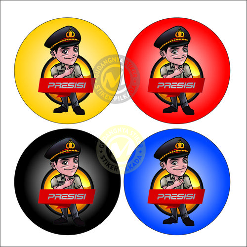 Jual stiker vinyl bulat presisi polri - Kuning, 20x20cm - Kota ...