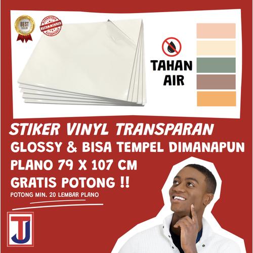 Jual Stiker Transparan Glossy Plano 79X107cm Sticker Plastik Tahan Air ...