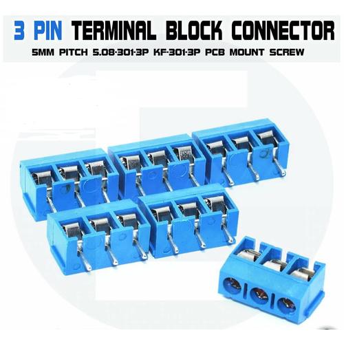 Jual KF-301 3P Terminal Blok PCB Block Konektor Terminal Screw 5mm BIRU ...