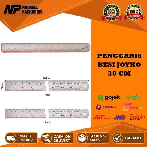 Jual PENGGARIS BESI STAINLESS STEEL JOYKO 30 CM GARISAN RULER ANTI KARAT Merah Silver - Jakarta ...