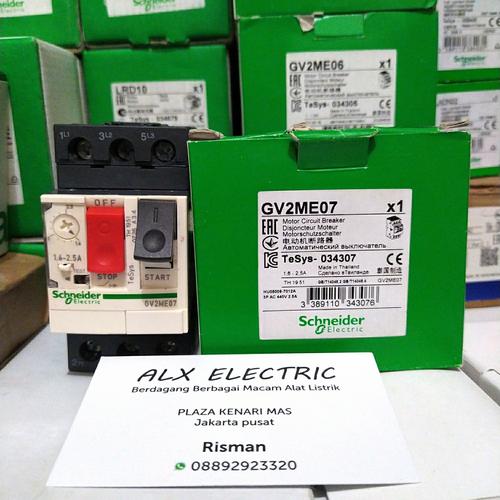 Jual SCHNEIDER GV2ME07 MOTOR CIRCUIT BREAKER GV2ME 07 ORIGINAL ...