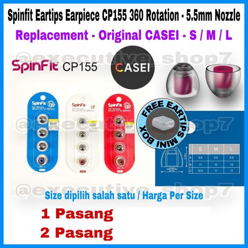Jual Spinfit Eartips Earpiece CP155 360 Rotation - 5.5mm Nozzle Size S ...