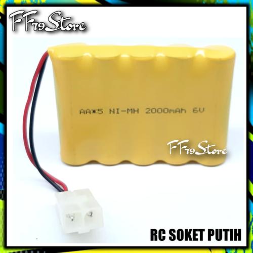 Jual Baterai Mobil RC 5x AA NI-MH 6V - 2000mAh Soket Putih - Jakarta ...
