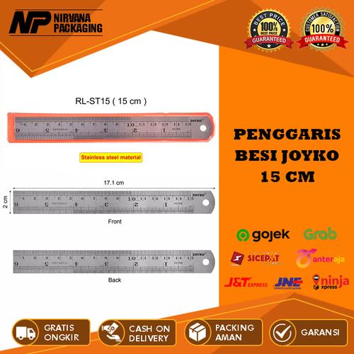 Jual PENGGARIS BESI / RULER JOYKO 15 CM 15CM STAINLESS ANTI KARAT Merah ...