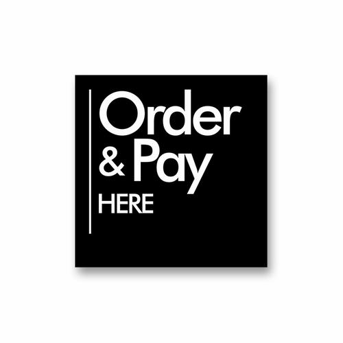 Jual order pay here - papan tanda order pay here - stand sign - Kota ...