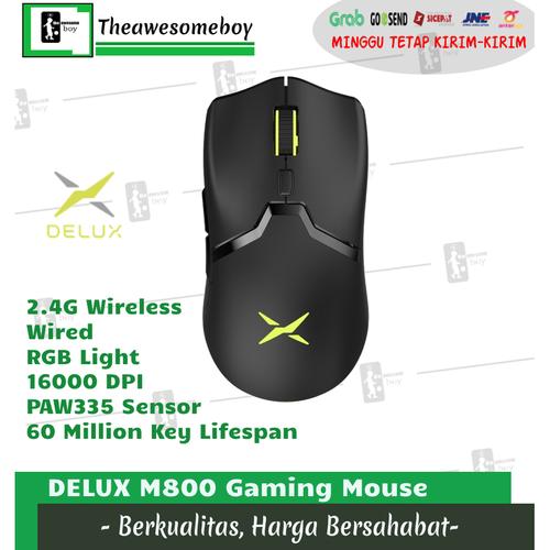 Jual Delux M800 Gaming Mouse 2.4G Wireless / Wired RGB Light PAW3335 sensor - Kota Bekasi ...