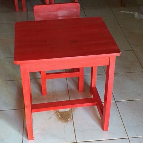 Jual Meja Belajar TK kayu Single | Kursi Sekolah Paud - Kuning - Kab ...