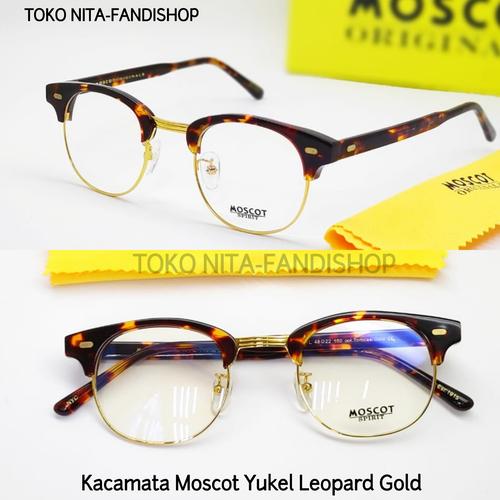 Jual Kacamata frame Moscot YUKEL frame paket lensa crizal sapphire uv - leopard gold - Jakarta ...