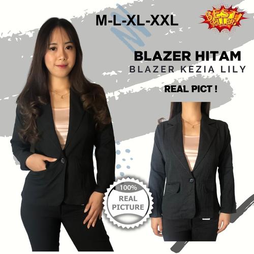 Jual Blazer Jas Atasan Hitam Wanita Magang Interview Kerja Kantor ...