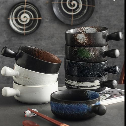 Jual BLACK SERIES - Japanese Nordic Bowl with Handle Mangkuk Rice Soup ...