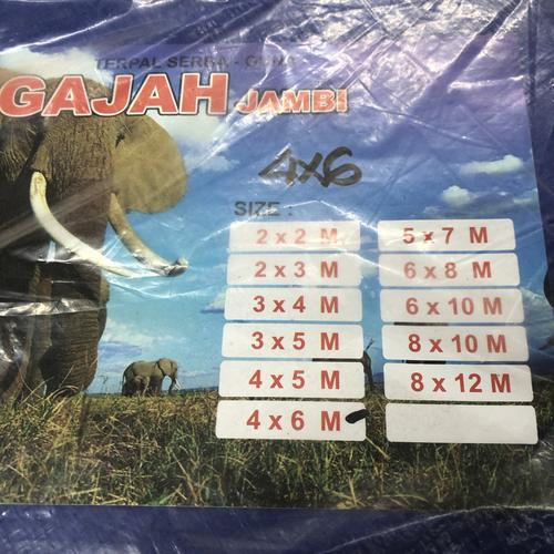 Jual Terpal plastik A3 Gajah Jambi terpal serbaguna biru silver - 6x8 ...
