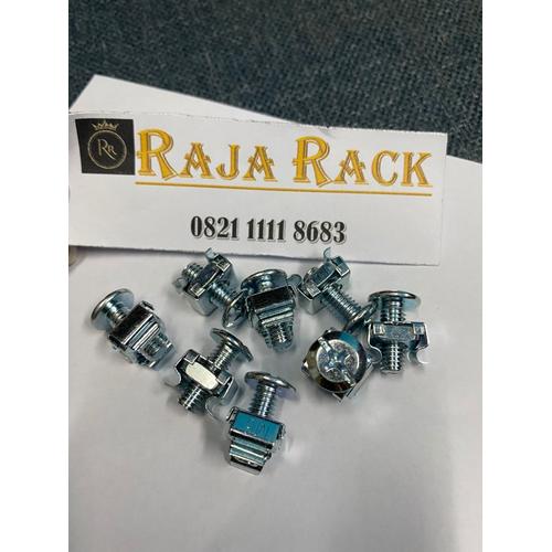 Jual Cage Nut Bolt ( Cage Nut M6 + Baut ) Baut M6 1pcs - Baut rack ...