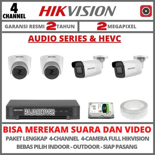 Promo PAKET CCTV HIKVISION 4 CHANNEL 4 CAMERA 2MP TURBO HD 1080P KAMERA ...