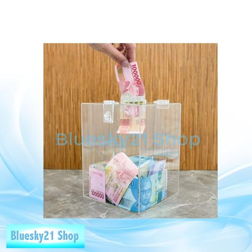 Jual KOTAK AMAL / KOTAK SARAN AKRILIK KOTAK TIPS TRANSPARAN ACRYLIC ...