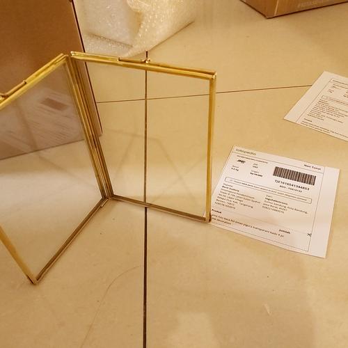 Jual frame kaca list emas custom home decor pigura photo table stand ...