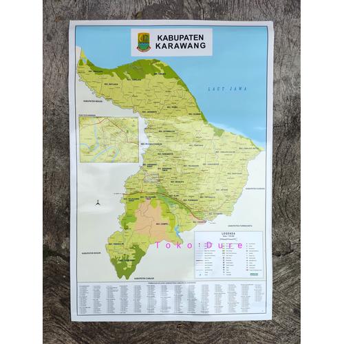 Jual Poster Peta Kabupaten Karawang - Jakarta Barat - Toko Dure | Tokopedia