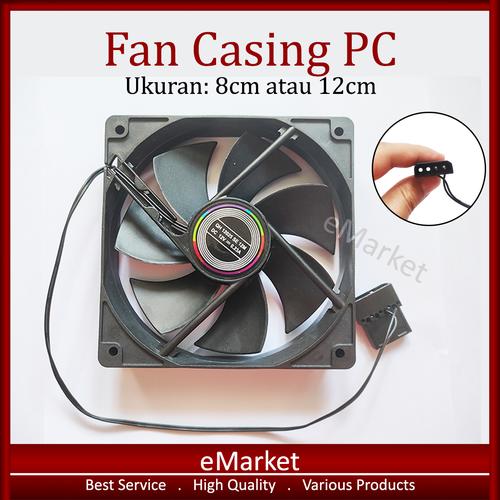 Jual Fan Casing PC 8cm 12cm Hitam / Kipas Case CPU Cooler Standart ...