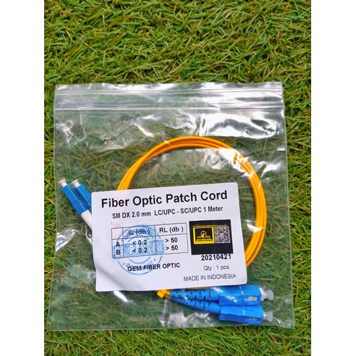 Jual SC - LC 1 Meter Duplex Singlemode Patchcord Fiber Optic Cable ...
