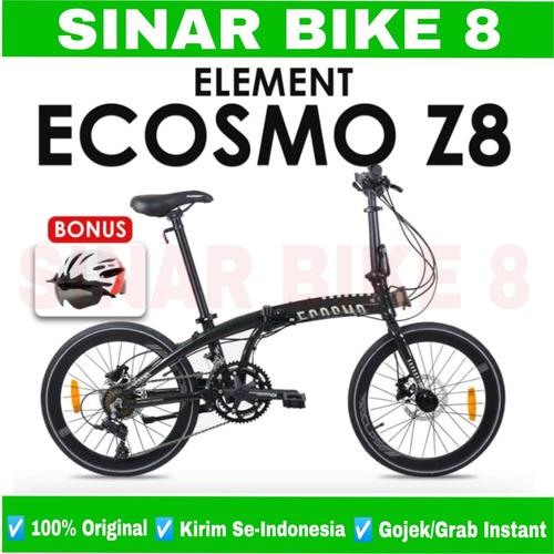 Jual Sepeda Lipat ELEMENT ECOSMO Z8 Uk.20 Inch Alloy 2x8 Speed Hidrolik ...