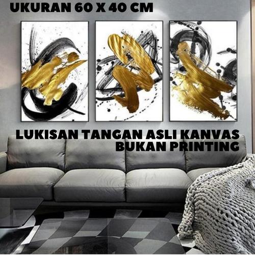 Jual Lukisan dinding abstrak minimalis estetik ukuran 60 x 60 cm panel ...