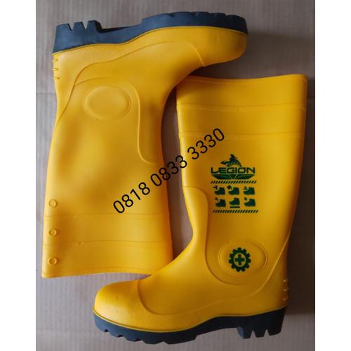 Jual Sepatu Safety Boot Karet PVC Kuning Legion Ujung Besi Size 42 ...