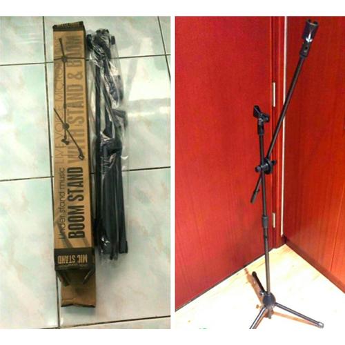 Jual stand mik tiang mic mikropon microphone tinggi model boom stand ...
