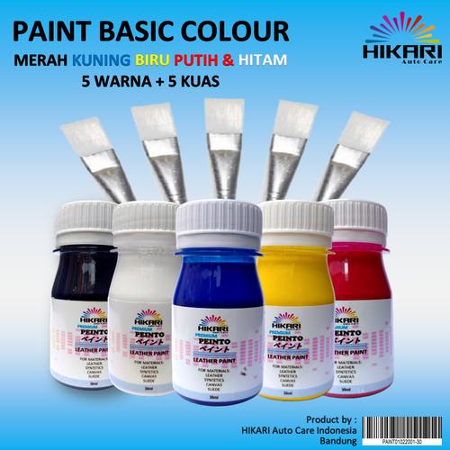 Promo PEINTO Leather Paint Basic / Paket 5 Warna dasar dan 5 Kuas - PAINT BASIC60ML - Kab ...