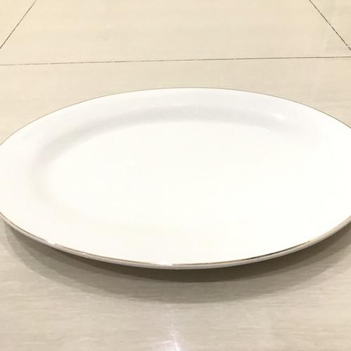 Jual JM Oval plate 14" / Piring Saji Sayur Ikan Oval Keramik 35cm ...