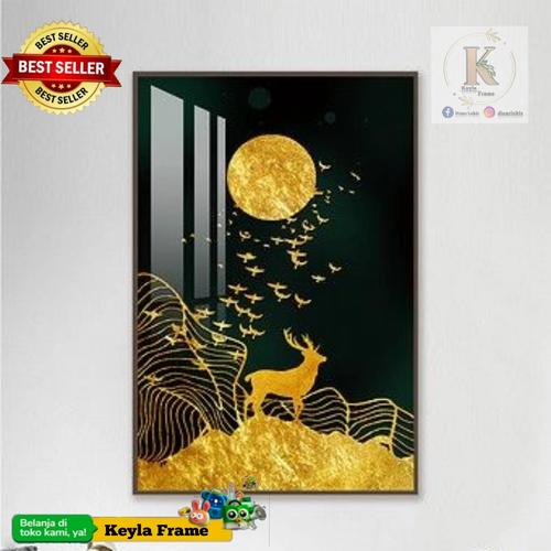 Jual lukisan rusa blak gold - 70x90 + bingkai - Kab. Bandung - keyla ...