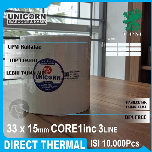 Jual Label Barcode Thermal 33X15mm 3Line Kertas Stiker Label 33x15 @10. ...