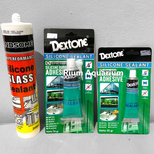 Jual Lem Kaca Silicone Sealant Dextone Glass Handsome Clear 70gr 30gr ...