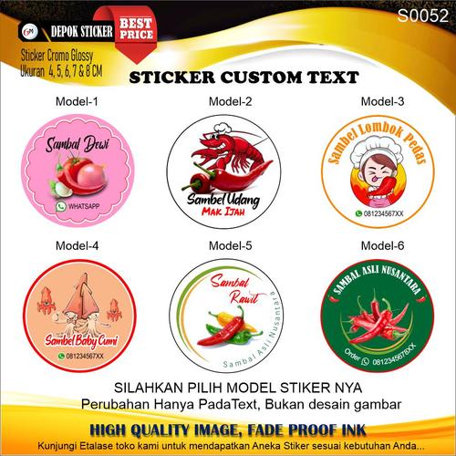 Jual Stiker Sambal kemasan Botol CUSTOM NAMA - Ukuran 4 cm - Kota Depok ...