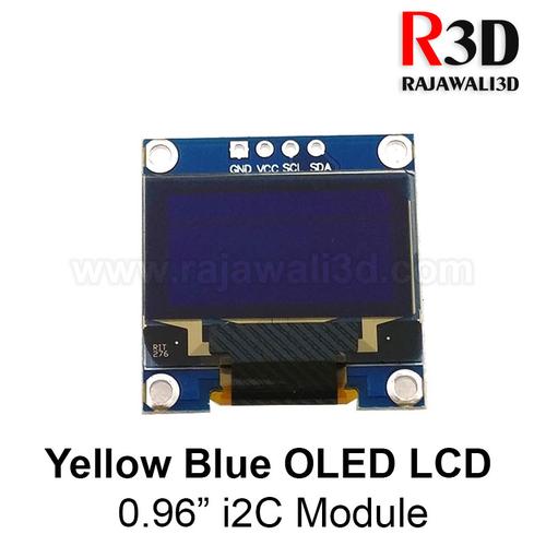Jual LCD OLED 0.96" Blue Yellow i2C Module for Arduino Display - Kab ...
