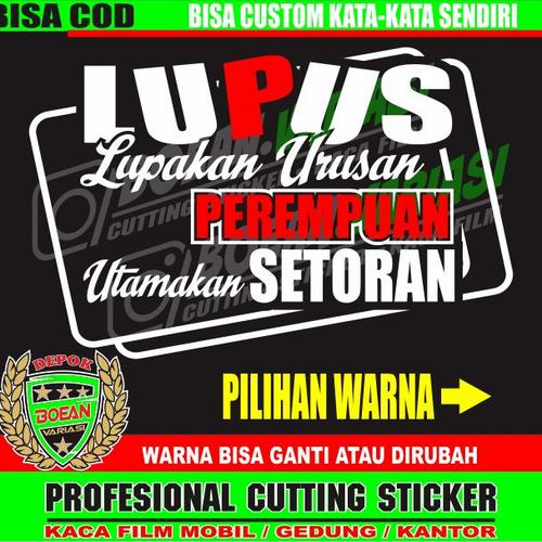 Jual Sticker kaca mobil Truck Pick Up Losbak L300 kata kata LUPUS ...