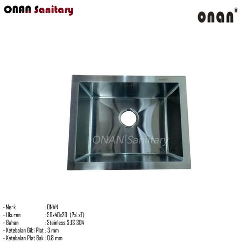Jual PROMO Kitchen Sink ONAN 5040 Stainless Tanpa Lubang Kran - Jakarta ...