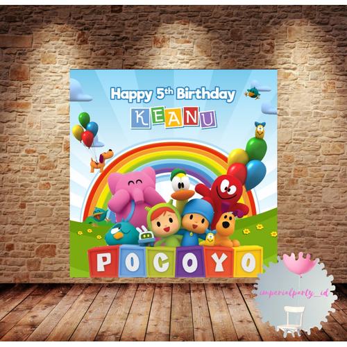 Jual Custom Backdrop Banner Spanduk Happy Birthday Pocoyo Kids - 2x1.5 ...