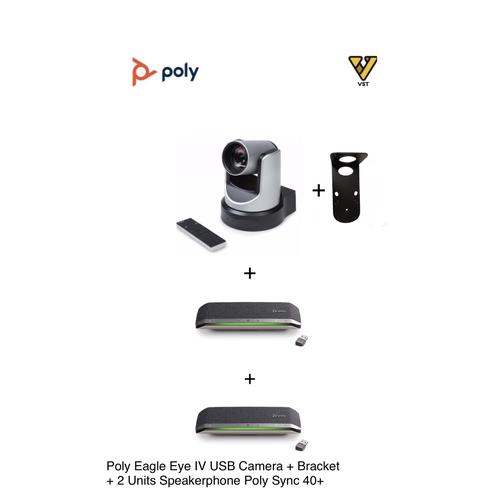 Jual 1 Unit Poly Eagle Eye IV USB Camera+Bracket+2 Units Poly Sync 40 ...
