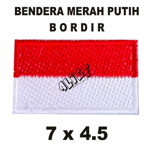 Jual Ready Logo Patch Bordir BENDERA MERAH PUTIH Ukuran 7 X 4.5 cm ...