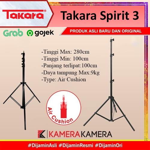 Jual Light Stand TAKARA SPIRIT 3 tripod studio lightstand Max Height ...