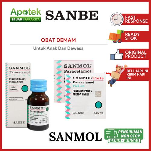 Jual Sanmol Sirup Tablet Demam Untuk Dewasa dan Anak Mulai 0 Tahun ...