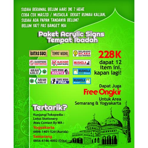 Jual Acrylic Sign / Papan Tanda Kebutuhan Tempat Ibadah - WUDHU WNT ...