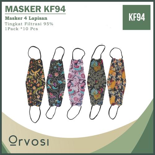 Jual Masker Kain Non Medis 3 ply KF94 Pack Edisi Batik 10 pcs - motif 2 ...