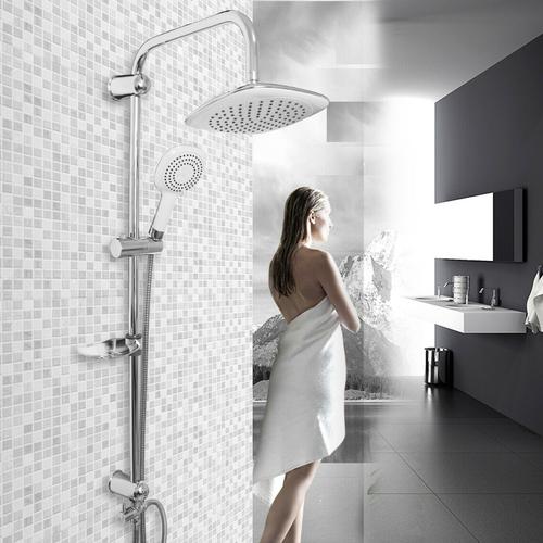 Jual Shower Tiang Lengkap Hand Shower SET Silver Elegan Murah 1SET SJ ...